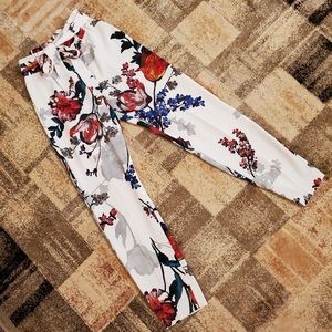Express | Pants & Jumpsuits | Express Floral Sash High Rise Ankle Pant ...